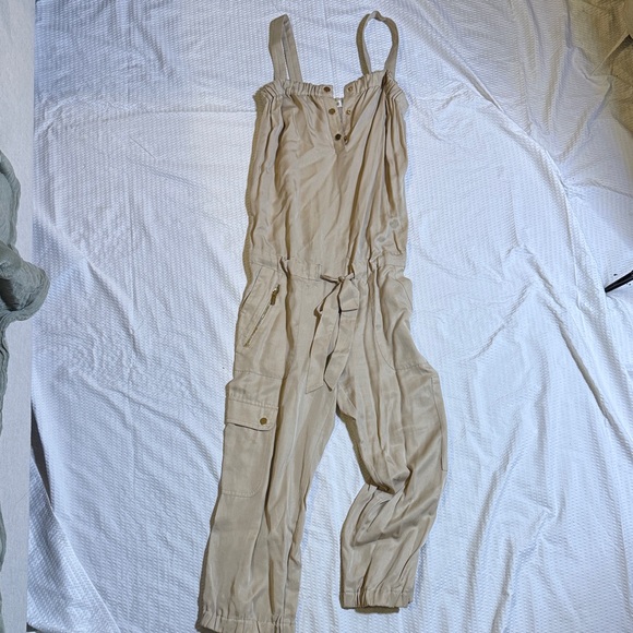 Cache | Pants & Jumpsuits | Cache Light Tan Jumpsuit | Poshmark